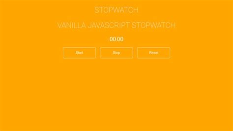 Javascript Stopwatch