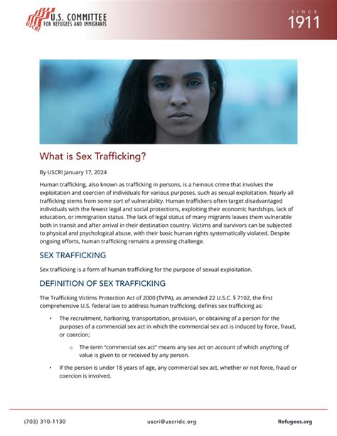 What Is Sex Trafficking United States Of America Reliefweb