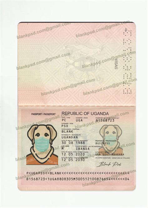 Uganda Passport Template Psd New V1 Blank Psd