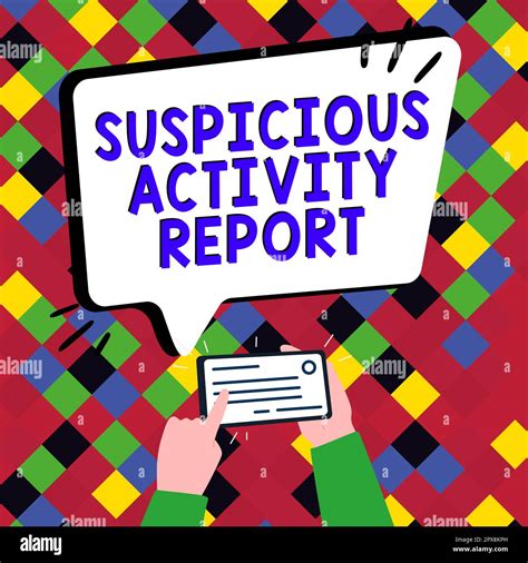 Writing Displaying Text Suspicious Activity Report Word For Account Or