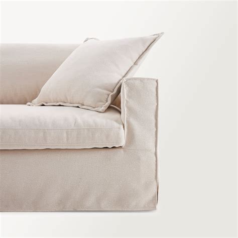River Beige Linen 3 Seater Sofa Adairs