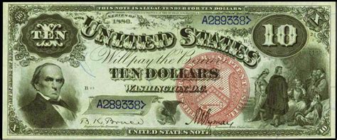1880 Ten Dollar “jackass Note” Legal Tender Noteworld Banknotes