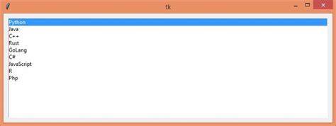 Tkinter Listbox 中默认选取第一个项目 技术教程