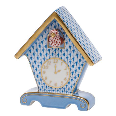 Cuckoo Clock Figurine Fishnet Blue Herend Canada