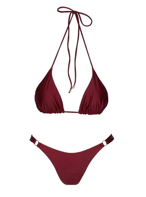 Nevaeh Shine Triangle Bikini Top Burgundy Princess Polly Au