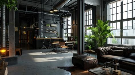 Premium Photo Industrial Style Of Dark Interior Design Industrial