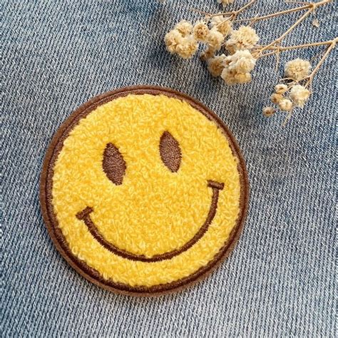 Smiley Face Patch Etsy