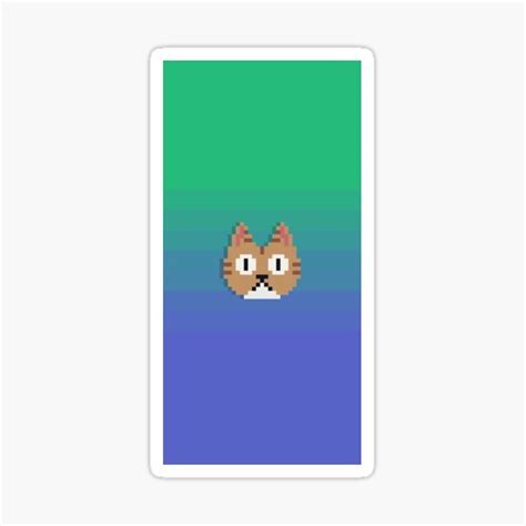Cute Cat Face Pixel Art Sticker For Sale By Verticaltakeoff Redbubble