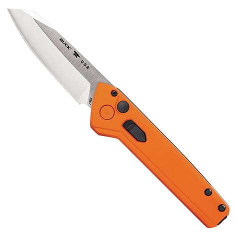 Buck Orange Deploy Automatic Knife Wharncliffe Blade Bladeops