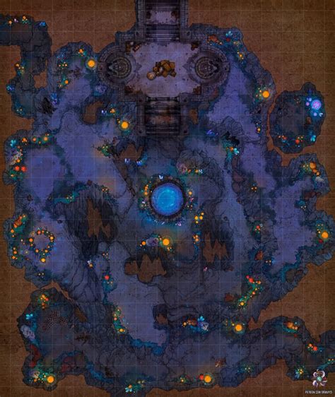 Myconid Colony Map Dnd Fungal Forest Battle Map Cave Dungeon Map