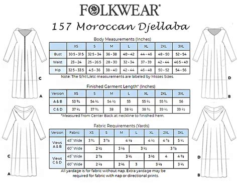 Folkwear Moroccan Djellaba Sewing Pattern 157 Harts Fabric