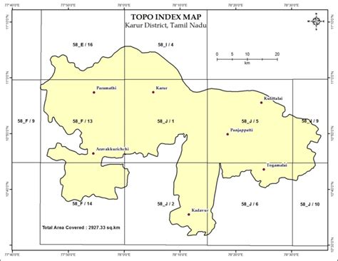 Topo Index Map Karur District Tamil Nadu Download Scientific Diagram