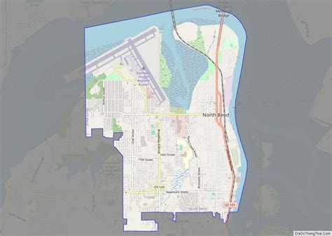 Map Of North Bend City Oregon Thong Thai Real