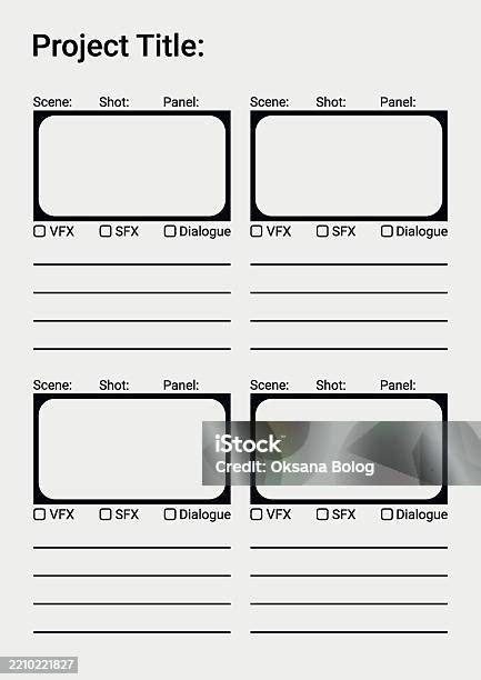 Professional Film Storyboard Template With 169 Frames Perfect For