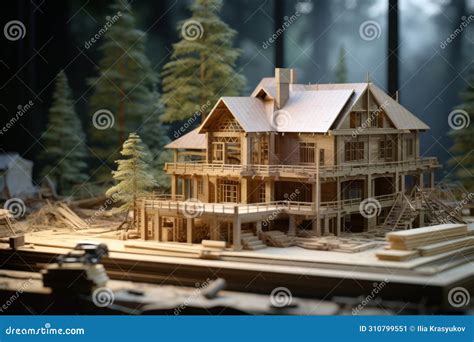 Detailed Wooden House Model Architectural Design Concept For Home