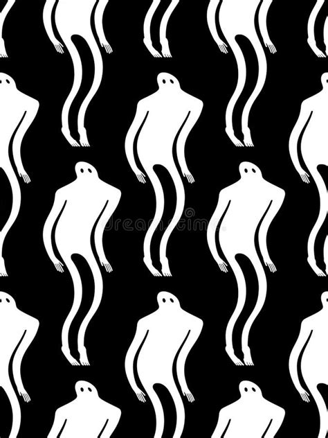 Ghost Man Pattern Seamless Human Phantom Background Stock Vector Illustration Of Pattern
