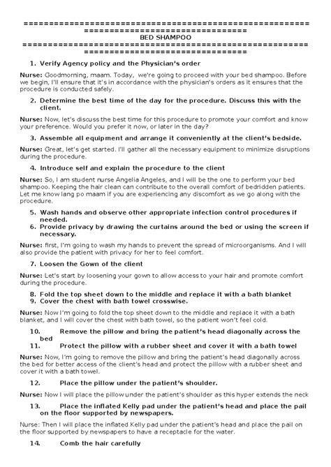 Ret Dem Script Bed Shampoo And Oral Hygiene