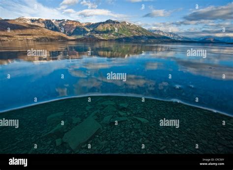 The View Above And Below Water In Atlin Lake Atlin Lake Provincial