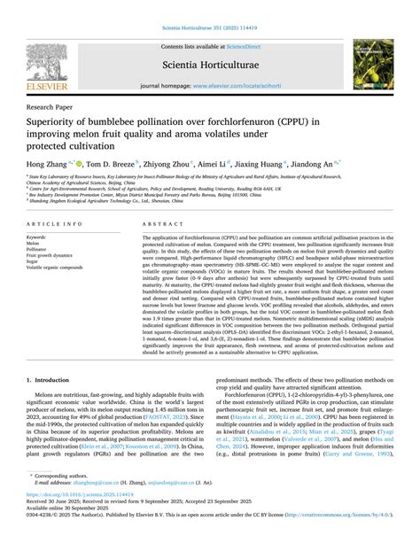 Pdf Superiority Of Bumblebee Pollination Over Forchlorfenuron Cppu In Improving Melon Fruit