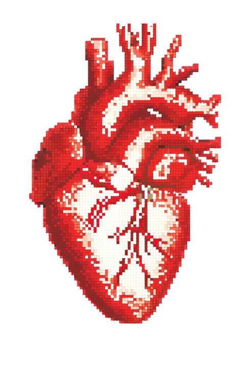 Pixelated Heart Anatomy Pixel Art Pixel Heart Unique Art