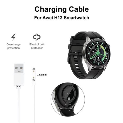 Usb Charger For Awei H12 Smartwatch Charging Cable Pengecas Jam