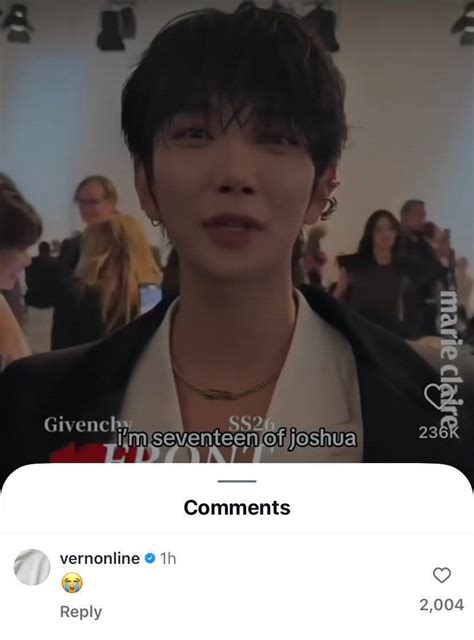 Vernon Commented On A Carats Video Compilation Of Seventeen Of Joshua