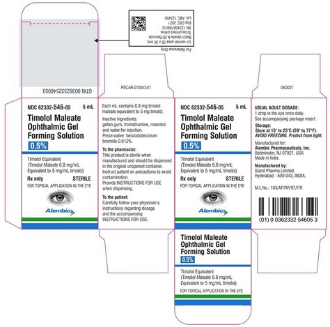 Timolol Medication Template