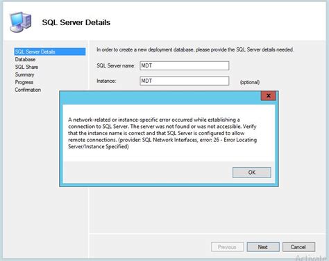 Cmimaging10mdt 2013 Creating And Configuring The Mdt Database Error