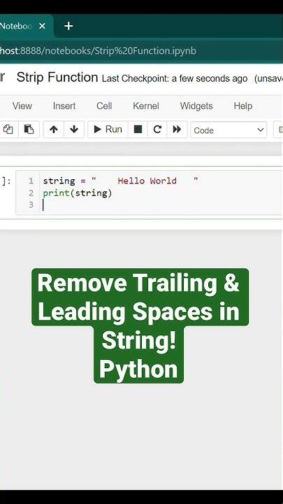 Remove Trailing And Leading Spaces In String Python Shorts Python
