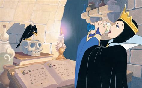 Evil Queen Drinks Her Potion To Disguise Herself As Old Hag From Snow