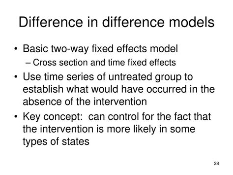 PPT Two Way Fixed Effect Models Difference In Difference PowerPoint Presentation ID