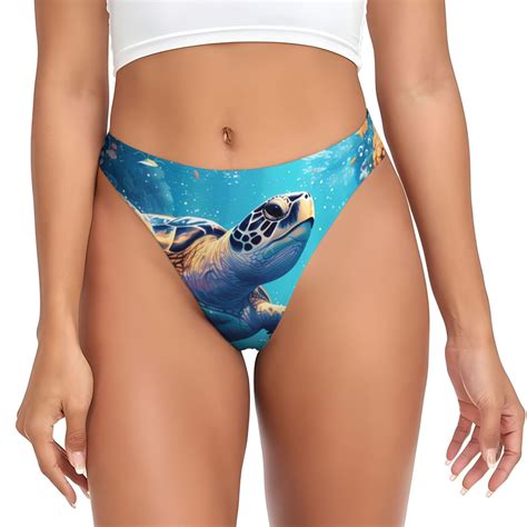 Kdxio Colorful Underwater Plant Turtle Pattern Seamless Thongs For
