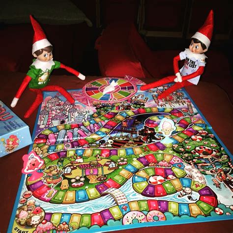 Elf On The Shelf Date Night Playing Candyland Christmas Elf Candyland Elf