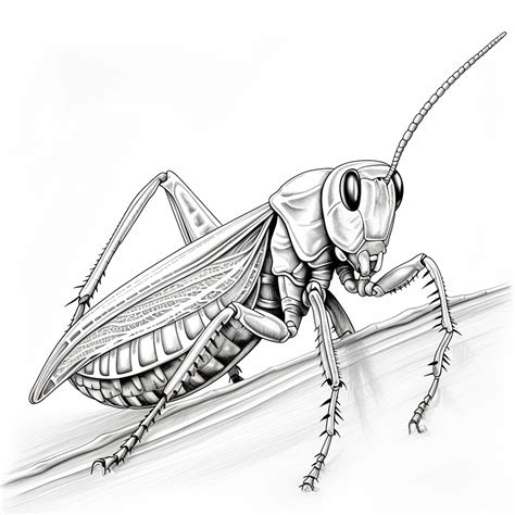 Premium Photo Black And White Sketch Illustration Of A Grasshopper