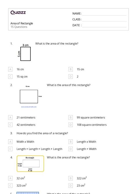 50 Perimeter Of A Rectangle Worksheets For 3rd Class On Quizizz Free