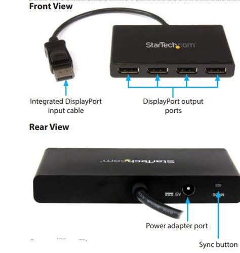 startech mstdp124dp multi stream transport hub installation guide