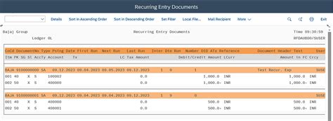 Recurring Entry
