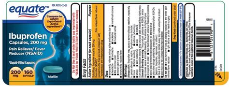 Equate Ibuprofen Ibuprofen Capsule Liquid Filled