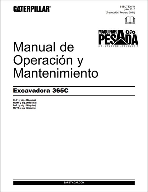 Manual De Operación Y Mantenimiento Excavadora 365c Softwares Cursos