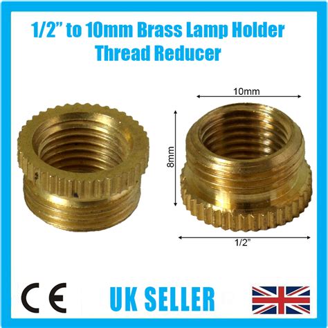 2x 1 2 Male To 10mm Female Brass Lamp Holder M10 Thread Reducer Adaptor Ebay