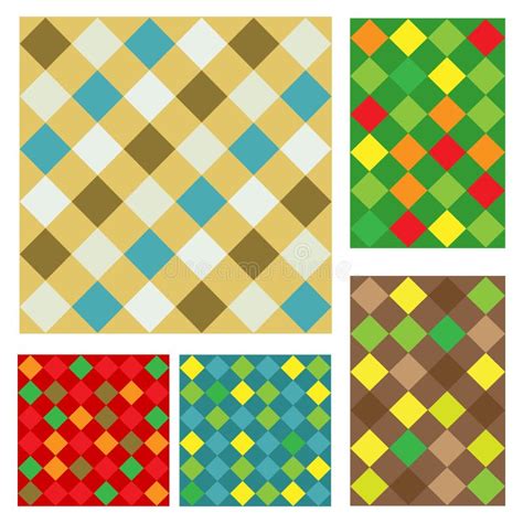 Checkered Pattern Set Stock Vector Illustration Of Brown 75006125