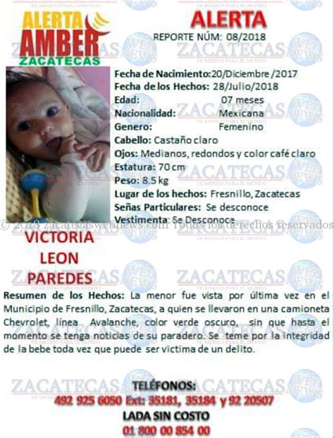 Zacatecas Web News De México Para El Mundo ¡alerta Amber