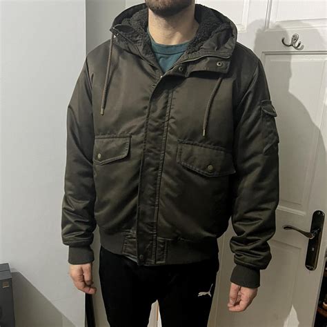 Bomber Jacket Khaki Excellent Condition Rarely Depop