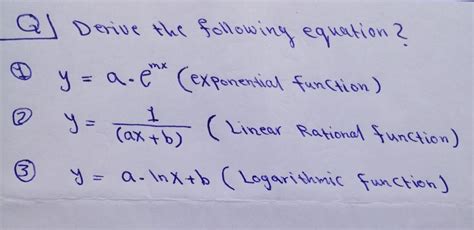 Solved Mx Y Q Derive The Following Equation Y Ach