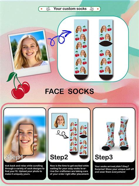 1 Pair Of Customized Crew Sockscouple Custom Socks Custom Photo Socks