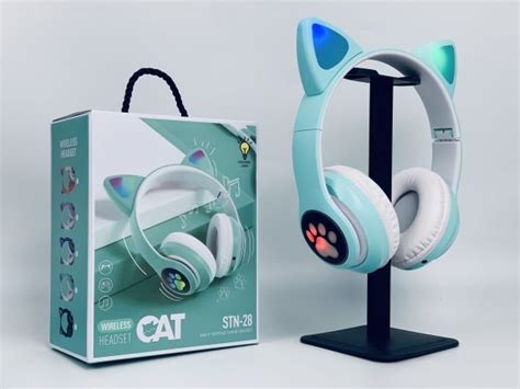 Cute Cat Bluetooth Headphones With LED Random Color