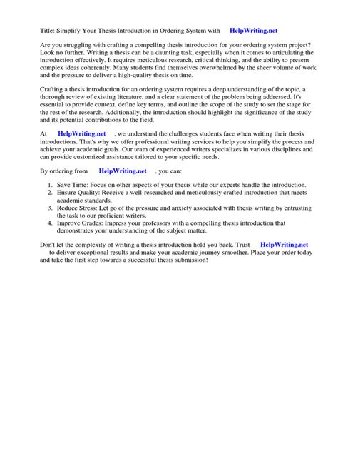 Thesis Introduction In Ordering System Pdf Thesis Usability