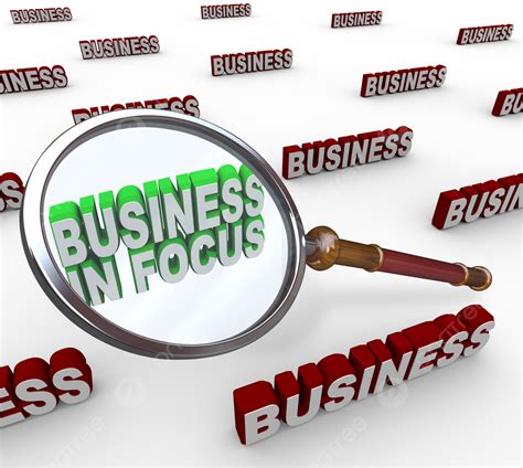 Business In Focus Words Magnifying Glass Learn Word Magnifying Photo