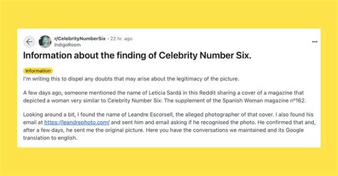 Who Is Celebrity No 6 Their Identity Has Been Revealed