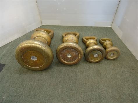 Set 4 Large Brass Weights